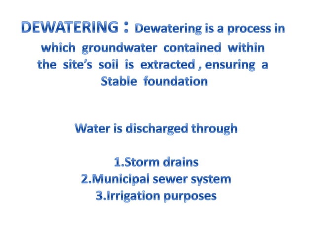 Dewatering | PPTX | Home Appliances | Home & Garden