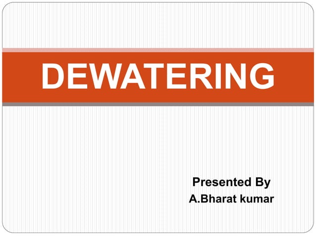 Dewatering | PPTX