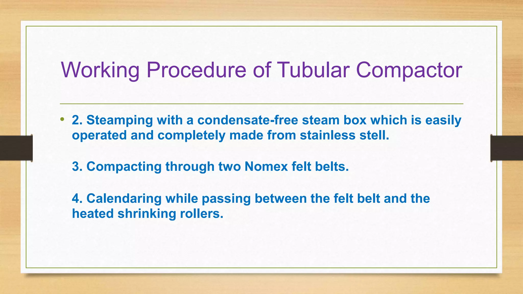 Dewatering and compacting machine | PPTX