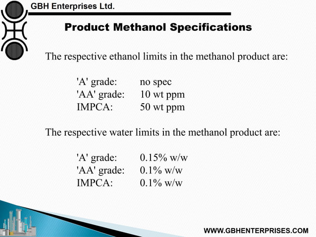 Dewatering Column plus AA Grade Methanol Distillation | PPT