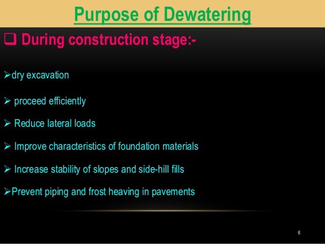 Methods of Dewatering