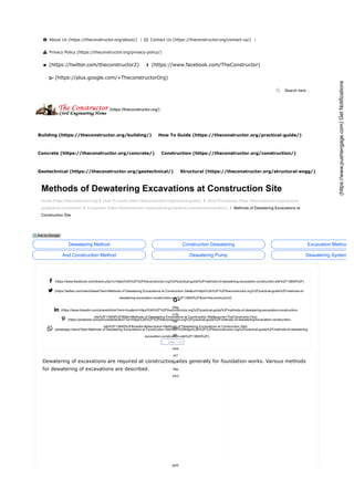 Dewatering methods for excavations at construction sites | PDF
