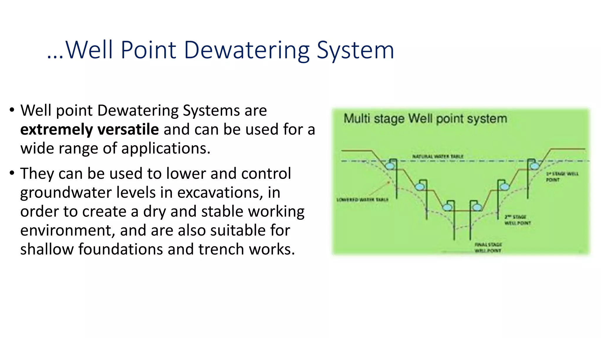 DEWATERING METHODS IN EXCAVATION | PPTX