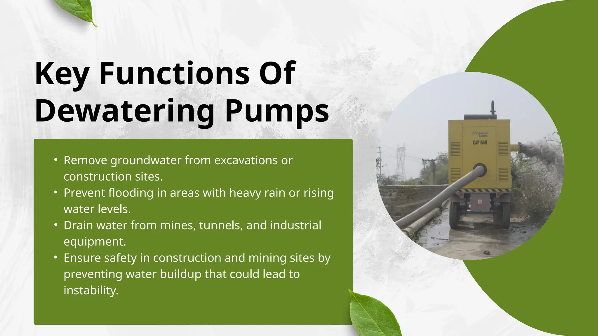 dewatering pumps in Indonesia - cosmos pumps | PPTX