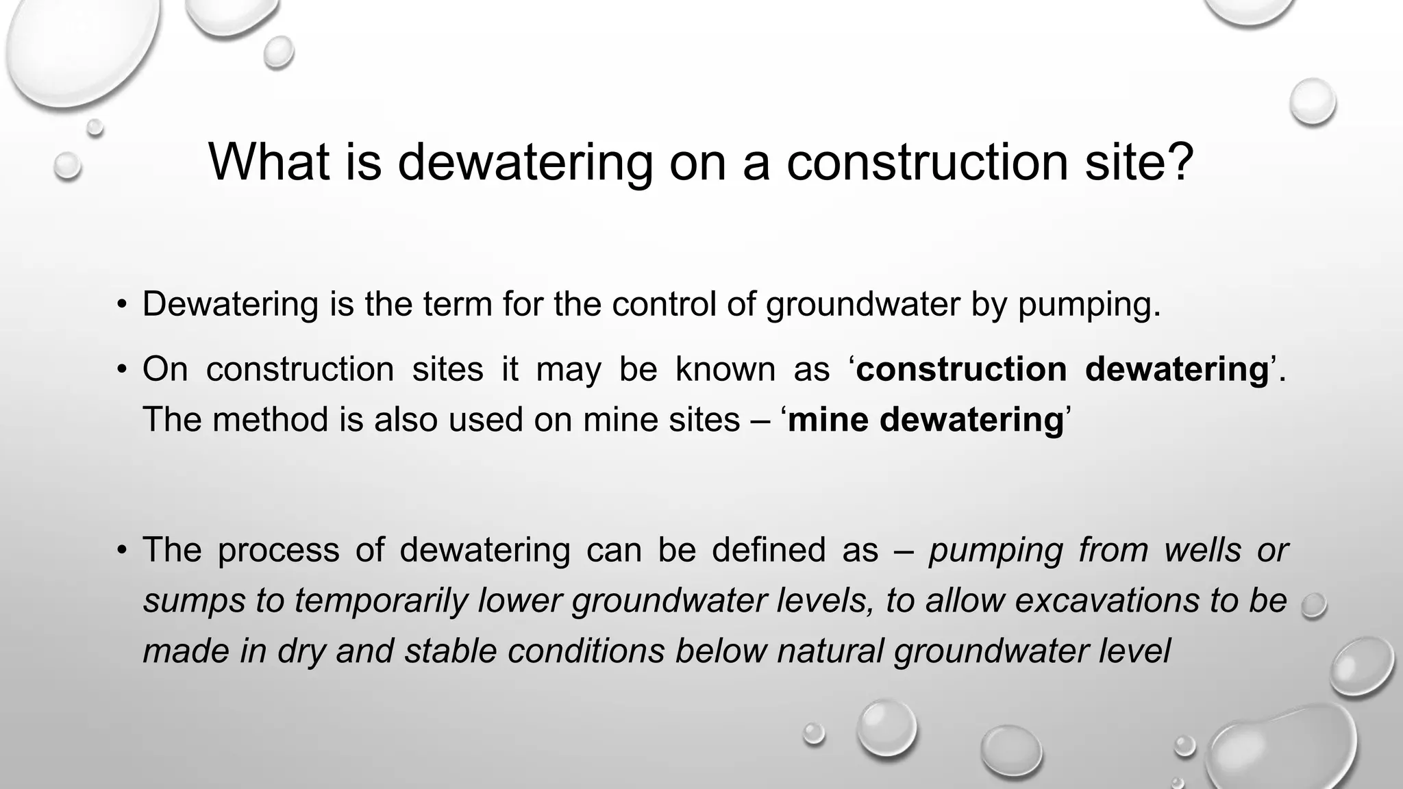 Dewatering techniques | PPTX