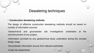 Dewatering techniques | PPTX