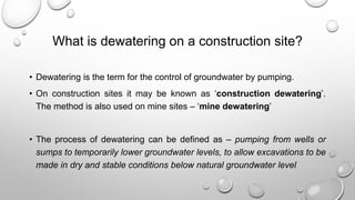 Dewatering techniques | PPTX