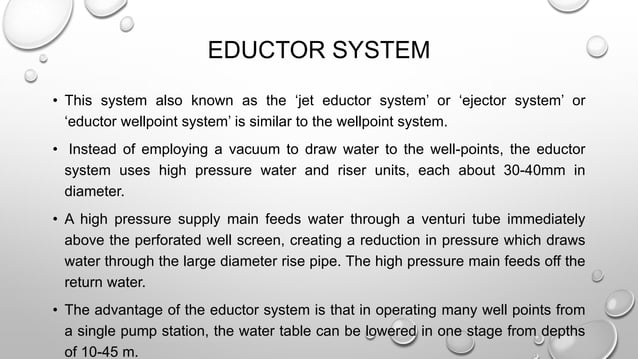 Dewatering techniques | PPTX | Geology | Science