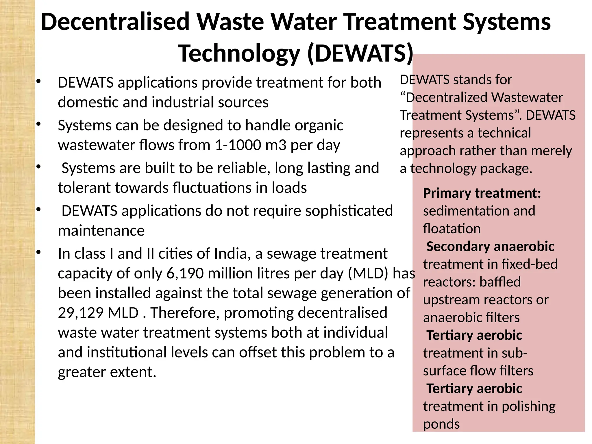 dewatts technology in waste water treatment.pptx