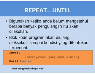 dewayudhi - perulangan pada delphi | PPT