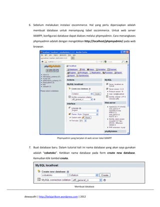 dewayudhi - tutorial menginstal oscommerce di web server lokal xampp | PDF