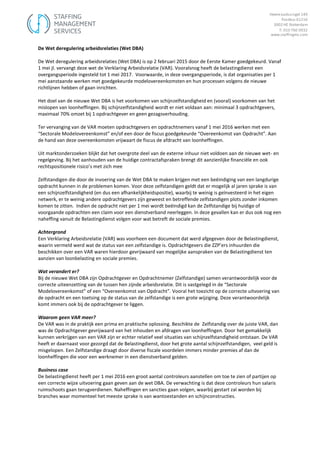 De wet deregulering arbeidsrelaties DBA | PDF