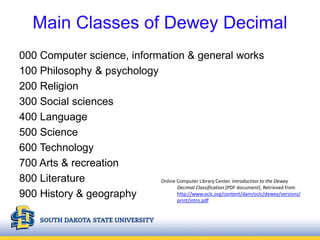 Dewey Decimal Call Numbers at Briggs Library | PPT