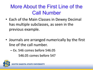 Dewey Decimal Call Numbers at Briggs Library | PPT