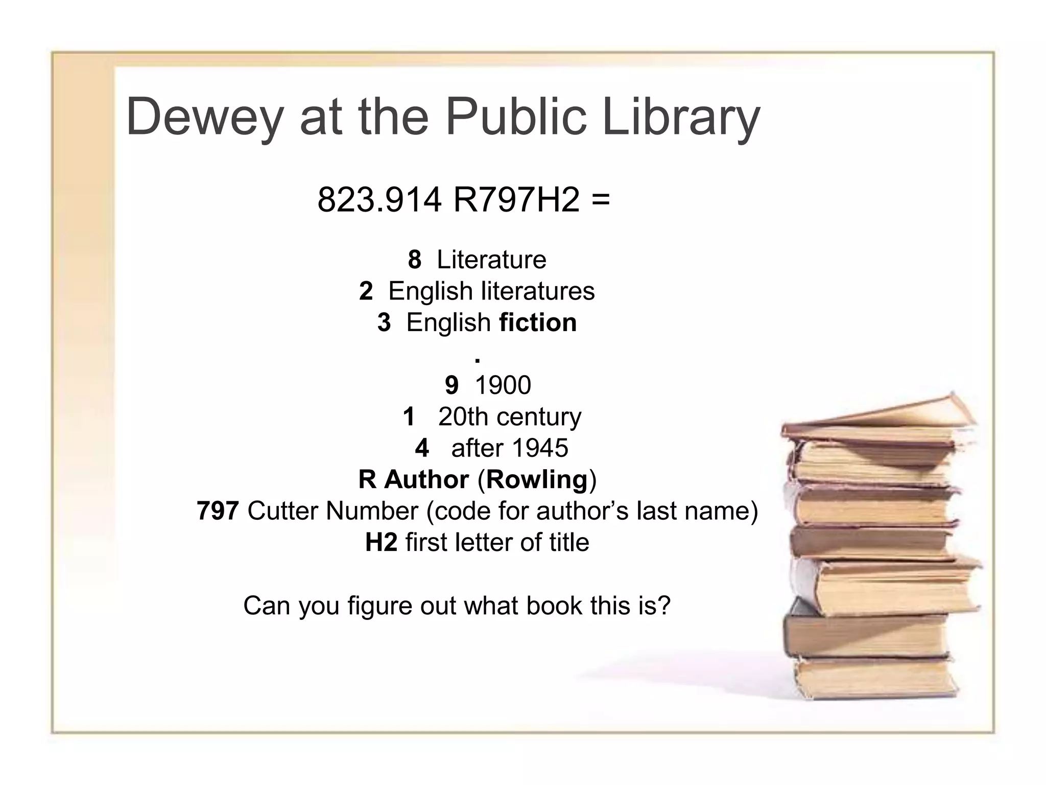 Dewey call numbers | PPT