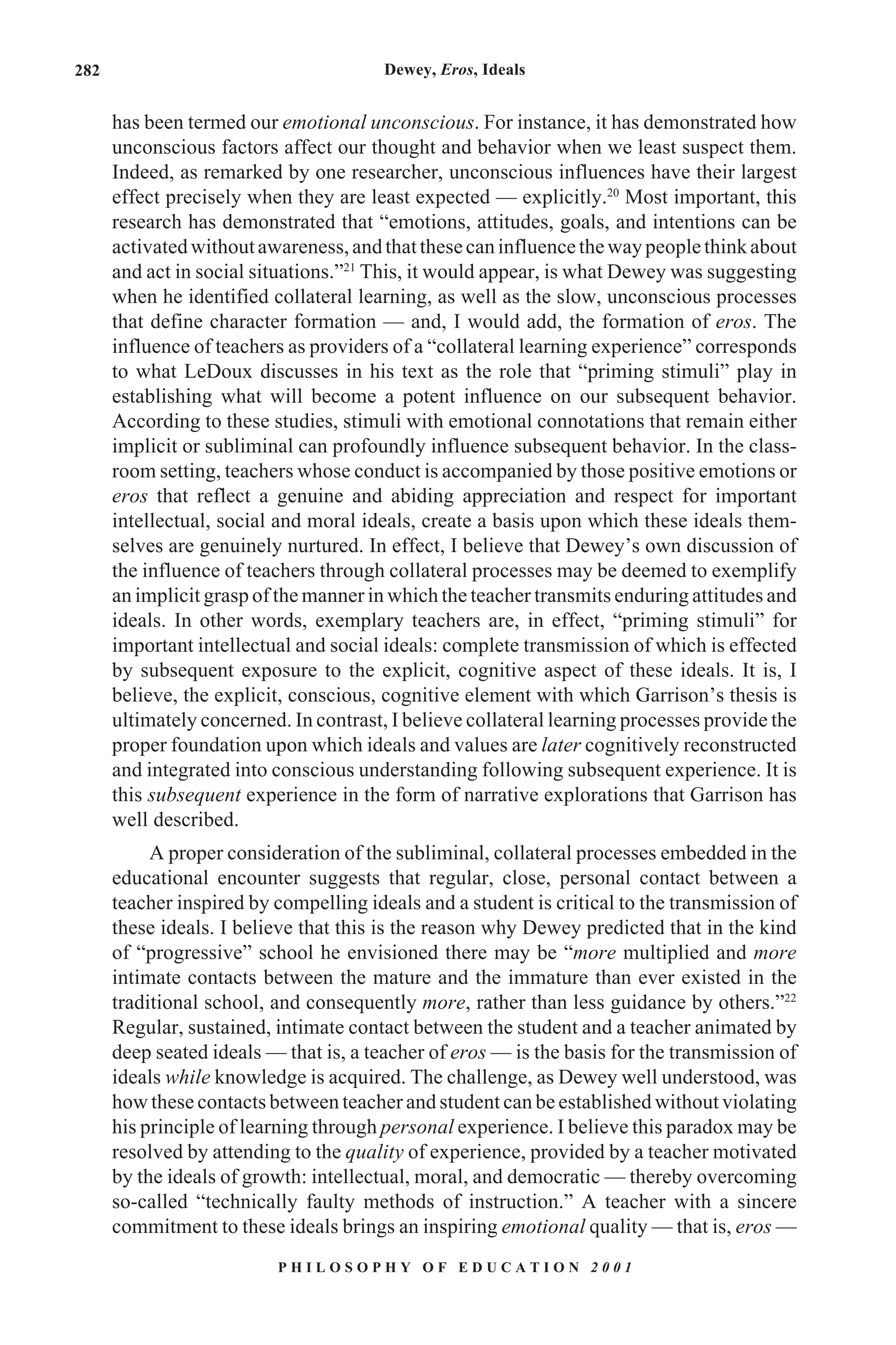 Dewey & Collateral Learning | PDF