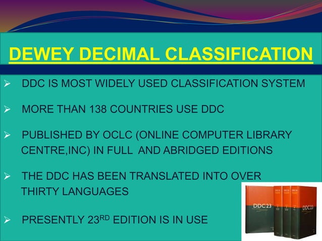 An Introduction To Dewey S Decimal Classification Ddc Ppt