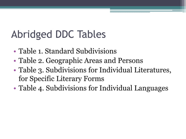 Dewey Decimal Classification Session 3 | PPT