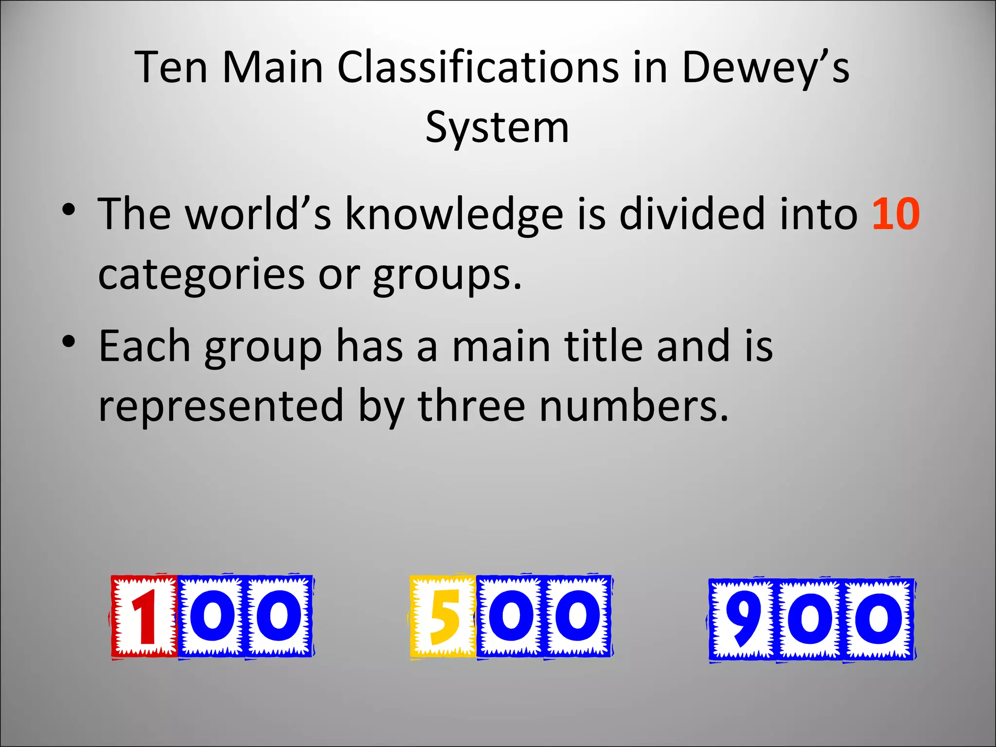 Dewey Decimal Classification System | PPT