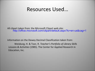 Dewey Decimal Classification System | PPT