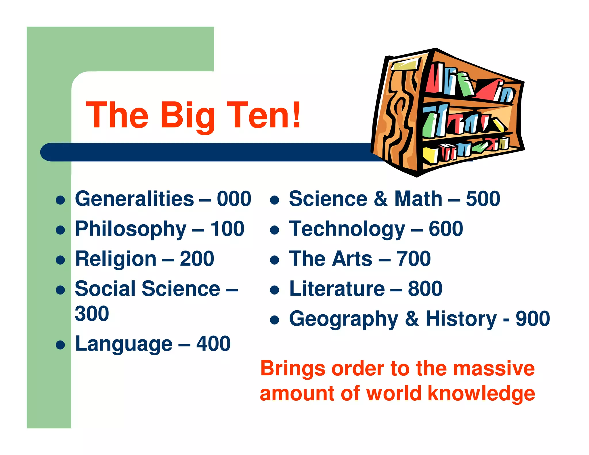 Dewey Decimal Classification System | PDF