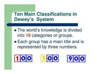 Dewey Decimal Classification System | PDF
