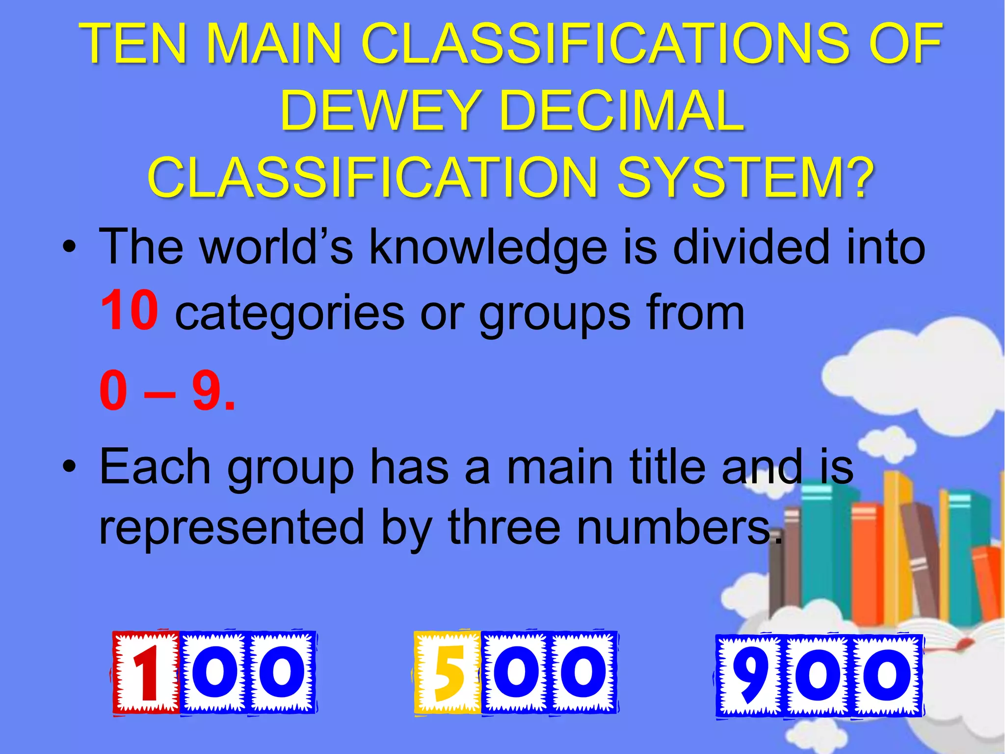 Dewey Decimal Classification System for Grade 3 | PPT