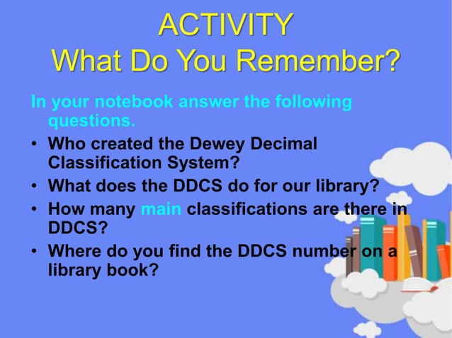 Dewey Decimal Classification System for Grade 3 | PPT
