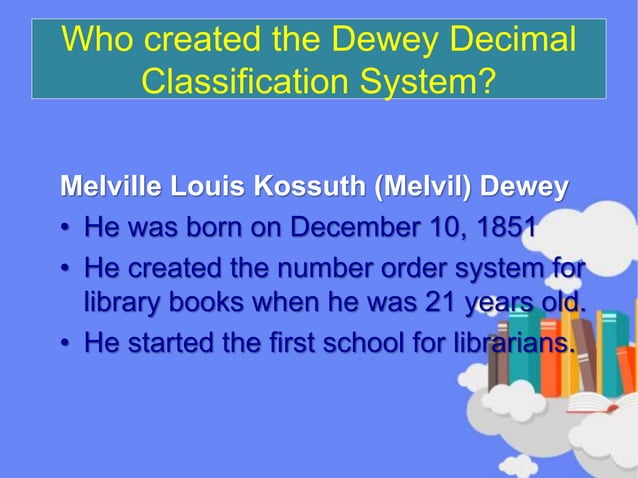 Dewey Decimal Classification System for Grade 3 | PPT