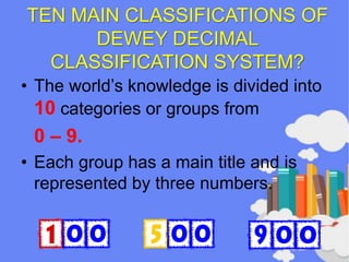 Dewey Decimal Classification System for Grade 3 | PPT