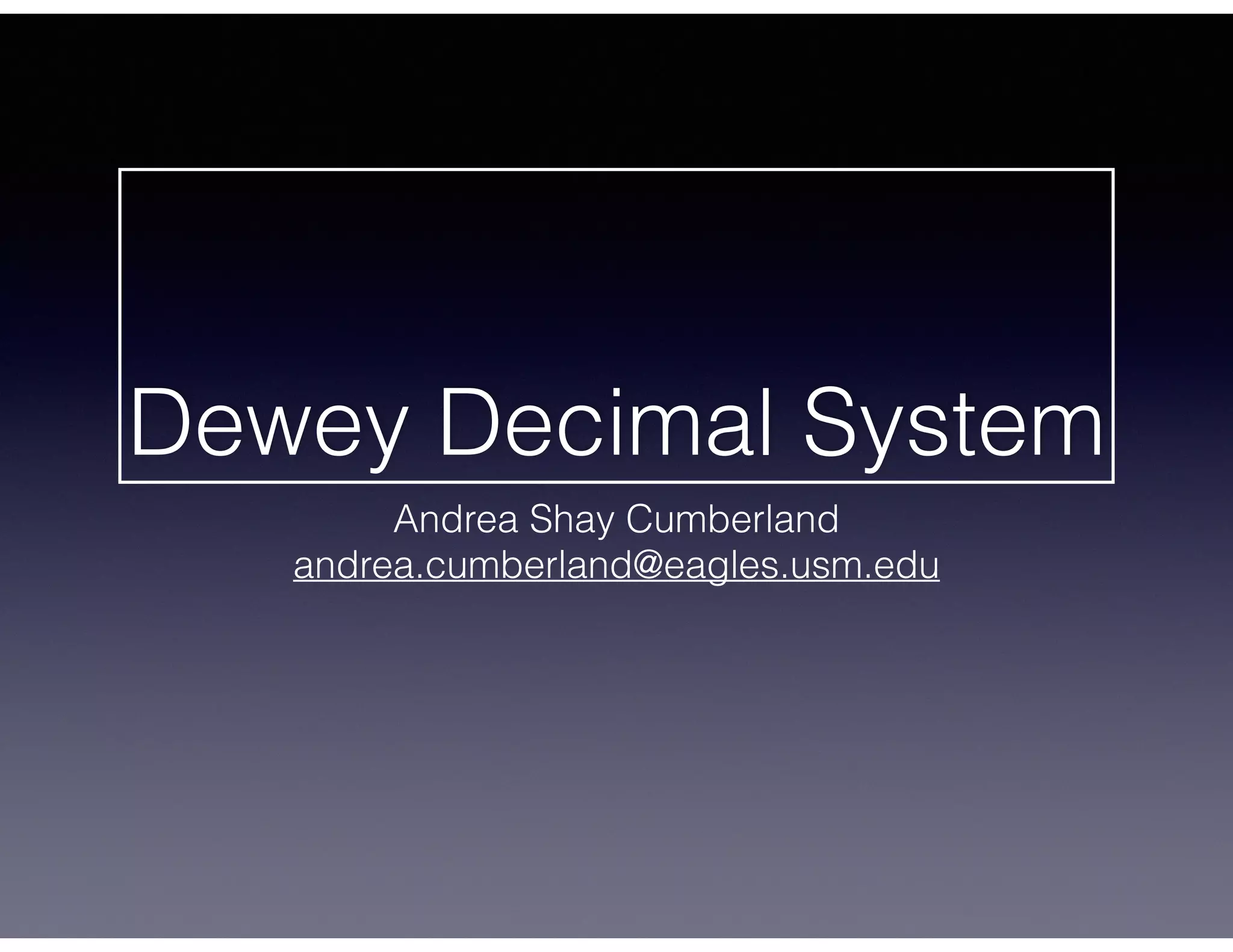 Dewey decimal slides | PDF