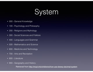 Dewey decimal slides | PDF