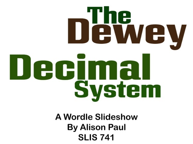 Dewey wordle | PPT