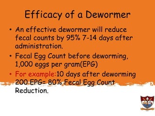 Deworming in animals- An overview of Anthemintics | PPTX