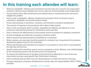 Developing Effective Work Procedures Training - 3 days | PDF