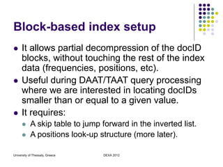 Positional Data Organization and Compression in Web Inverted Indexes | PPT