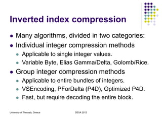 Positional Data Organization and Compression in Web Inverted Indexes | PPT