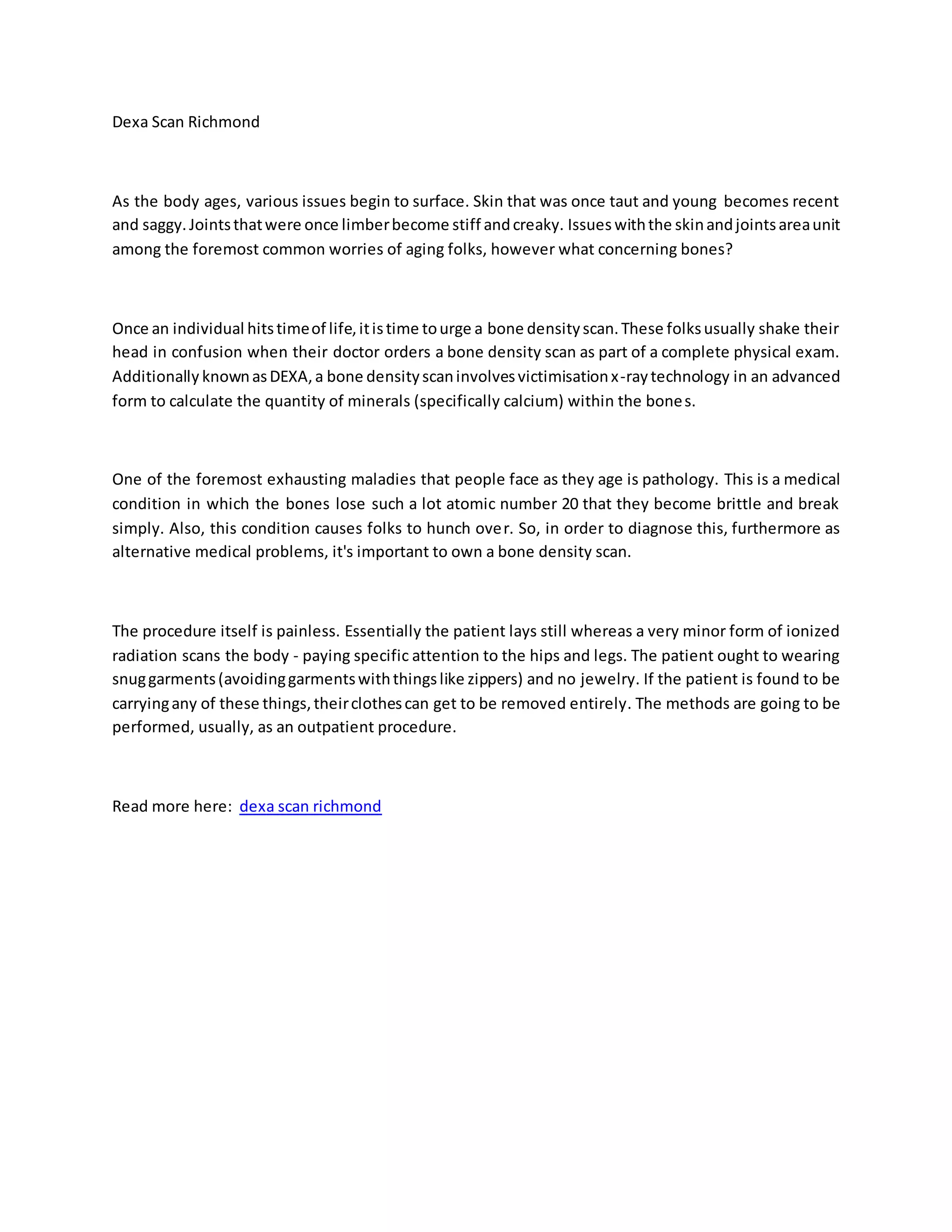 Dexa scan richmond | DOCX