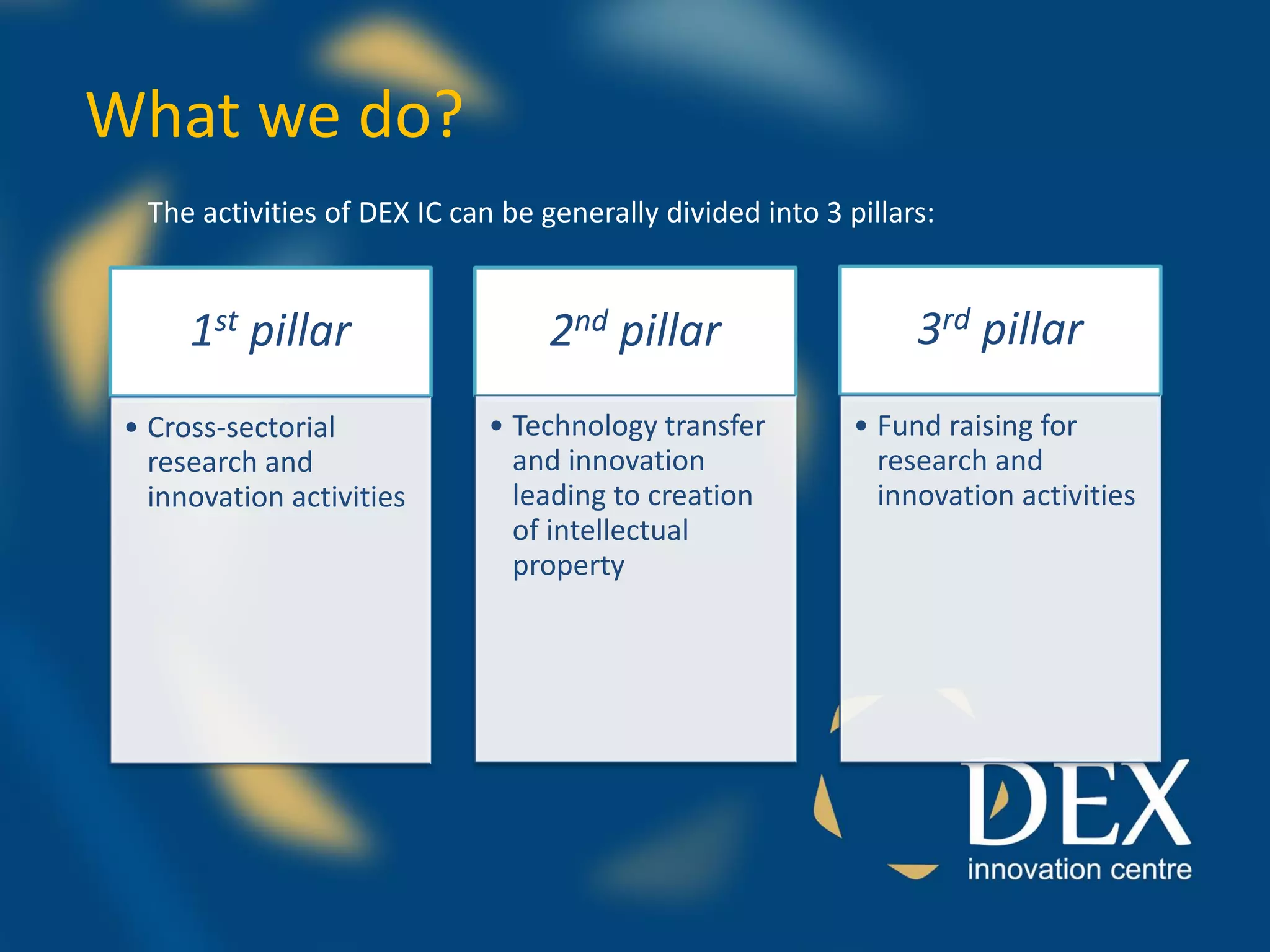 DEX Innovation Centre at a glance | PDF