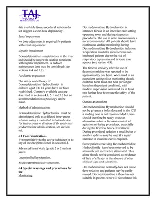 Dexmedetomidine HCl Injection Taj Pharma SmPC | PDF