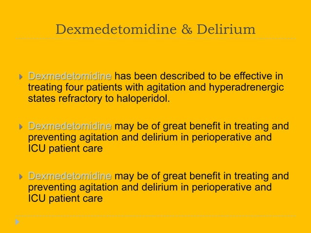 Dexmedetomidine in icu hashemian | PPT