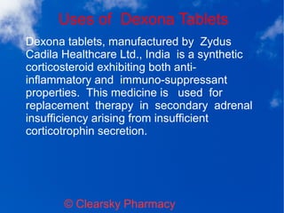 Generic Dexamethasone Tablets (Dexona) | PPT