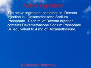 Dexona Injections (Dexamethasone Sodium Phosphate Injections) | ODP