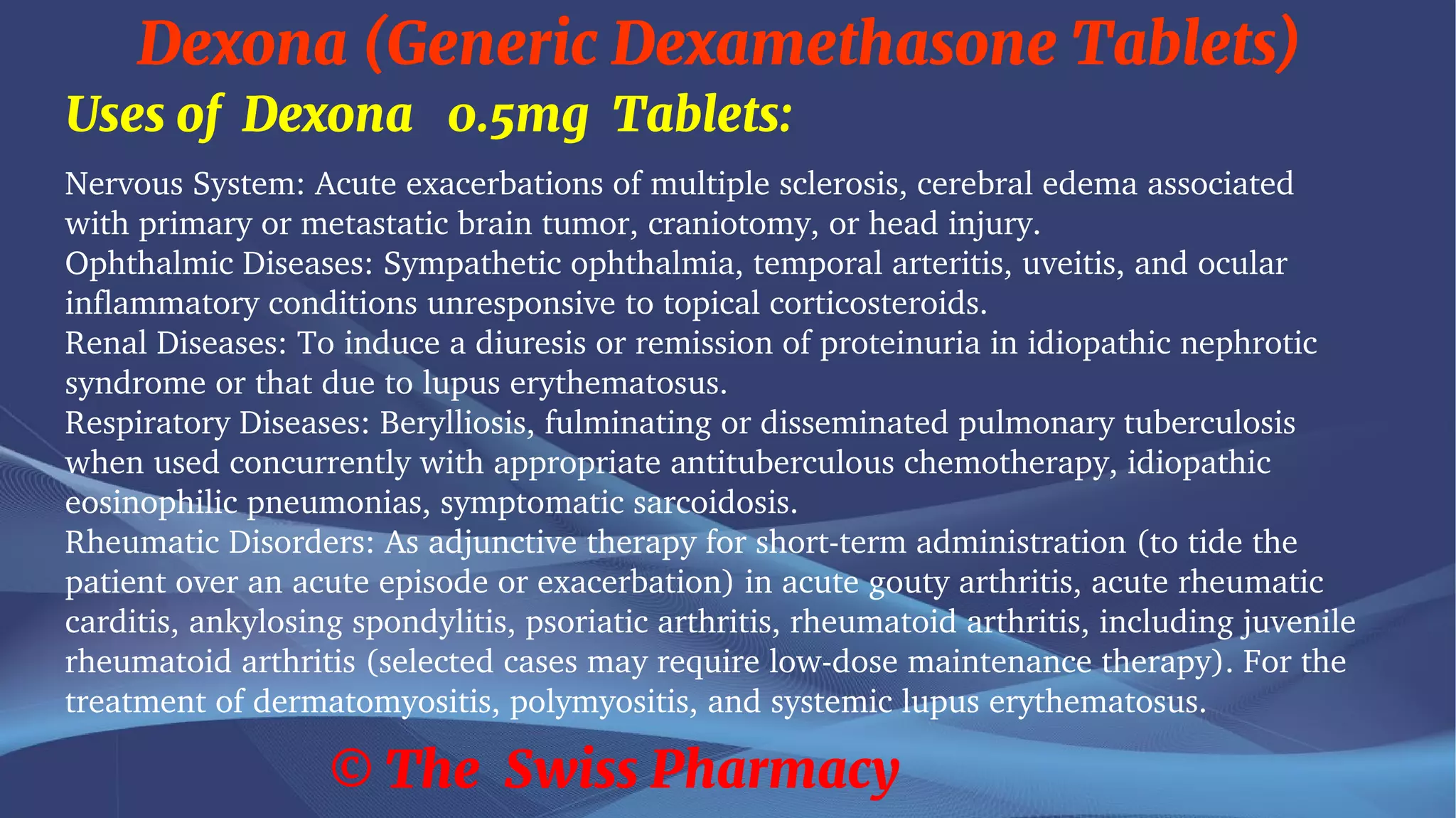 Dexona (Generic Dexamethasone Tablets) | PDF