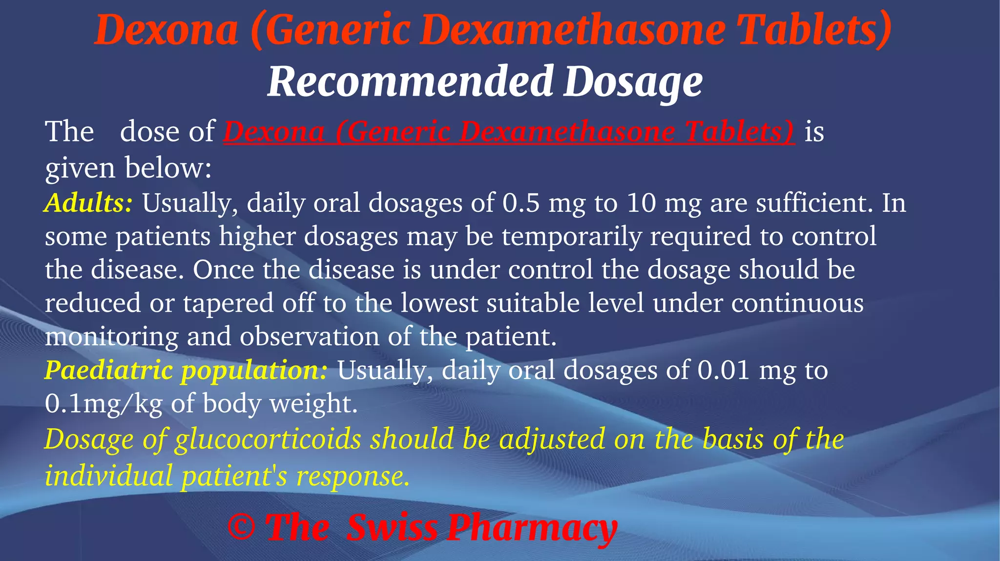 Dexona (Generic Dexamethasone Tablets) | PDF