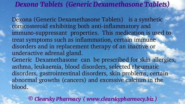 Dexona Tablets (Generic Dexamethasone Tablets) | PDF | Endocrine and ...