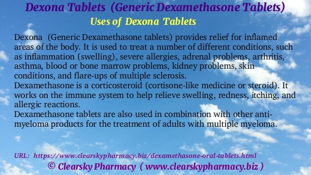 Dexona Tablets (Generic Dexamethasone Tablets) | PDF