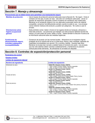 Dexpan msds spanish | PDF
