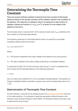 Dexter Research: An Introduction to Thermopile Detectors | PDF