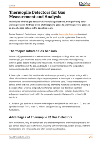 Dexter Research: An Introduction to Thermopile Detectors | PDF